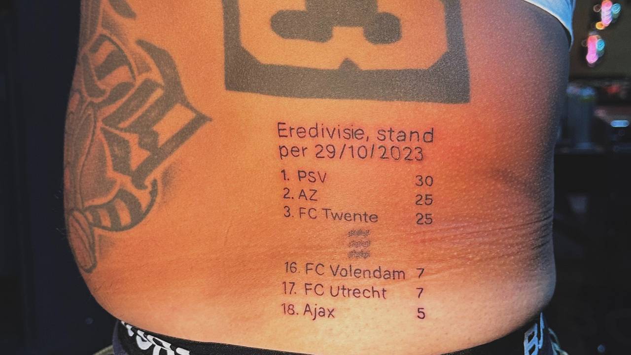Shakky kreeg tattoo met 'Eredivise' op zijn lijf, spelfout is nu ...